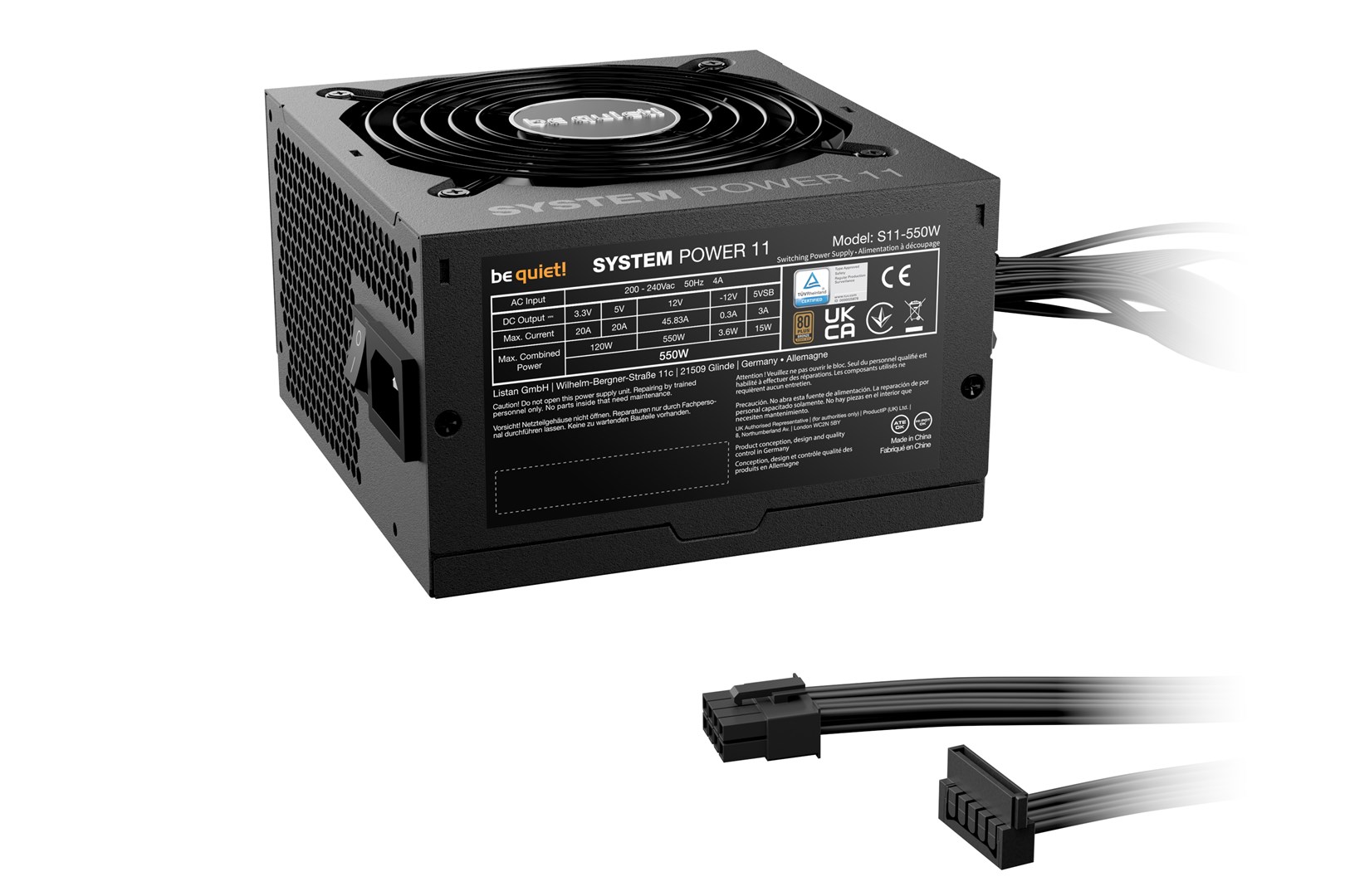 Be Quiet System Power 11 550w Power Supply Unit 204 Pin Atx Atx Black 