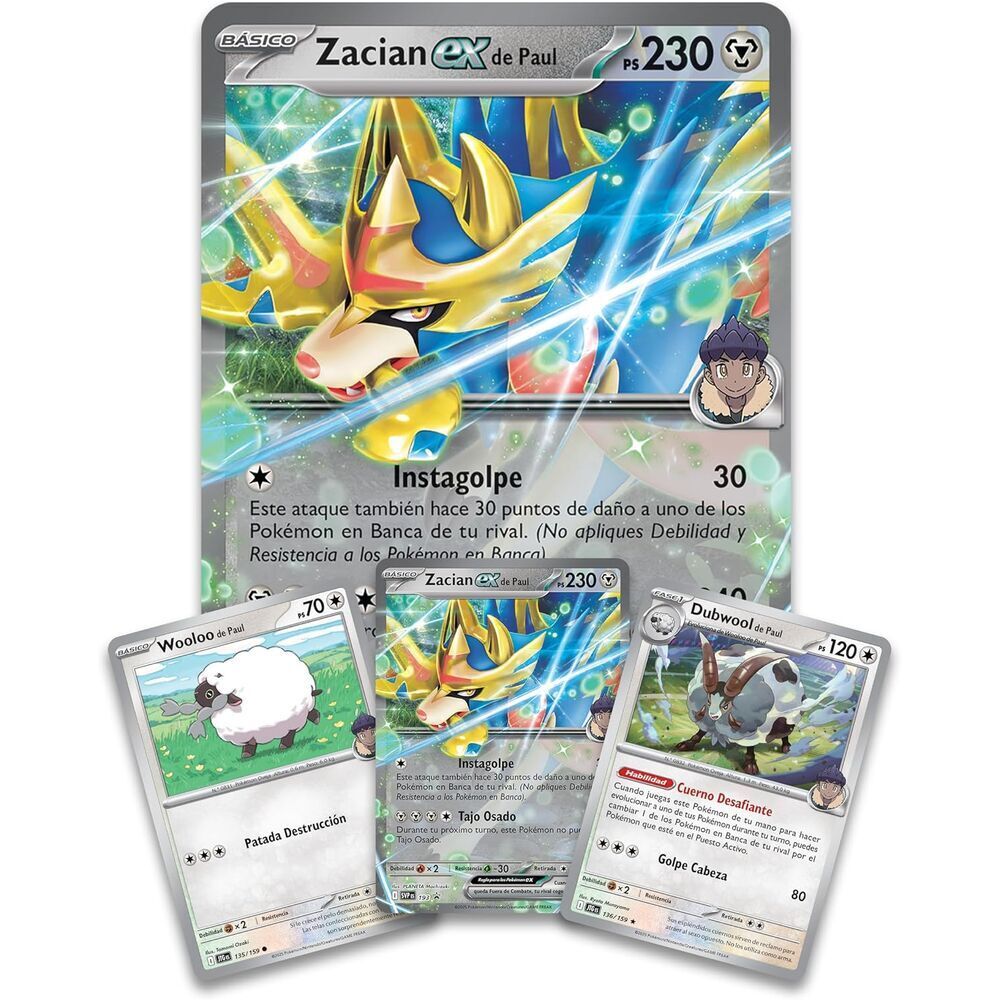 Spanish Pokemon Zacian Ex de Paul Blister set of collectible cards ...